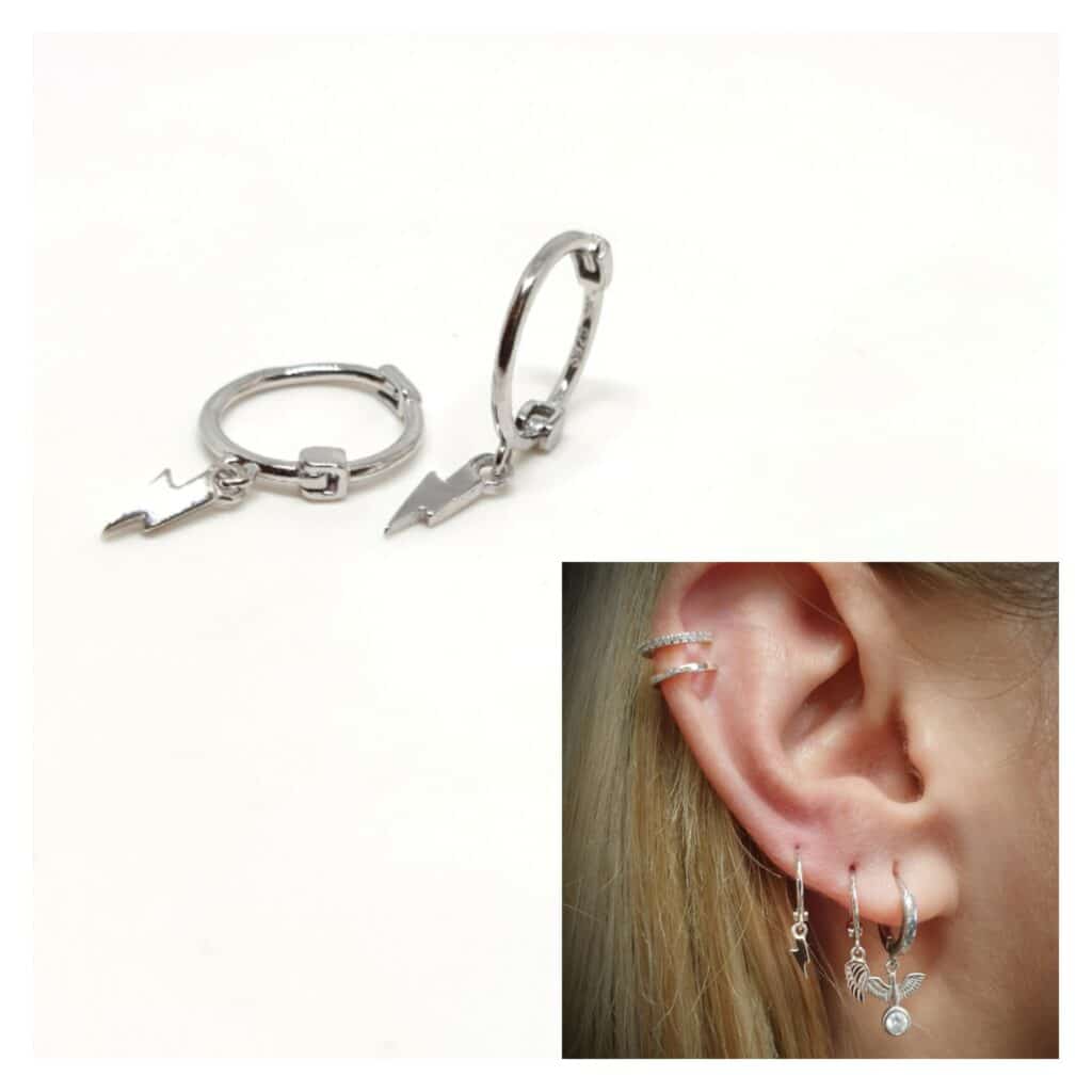 Pendiente aro rayo - Thaiba