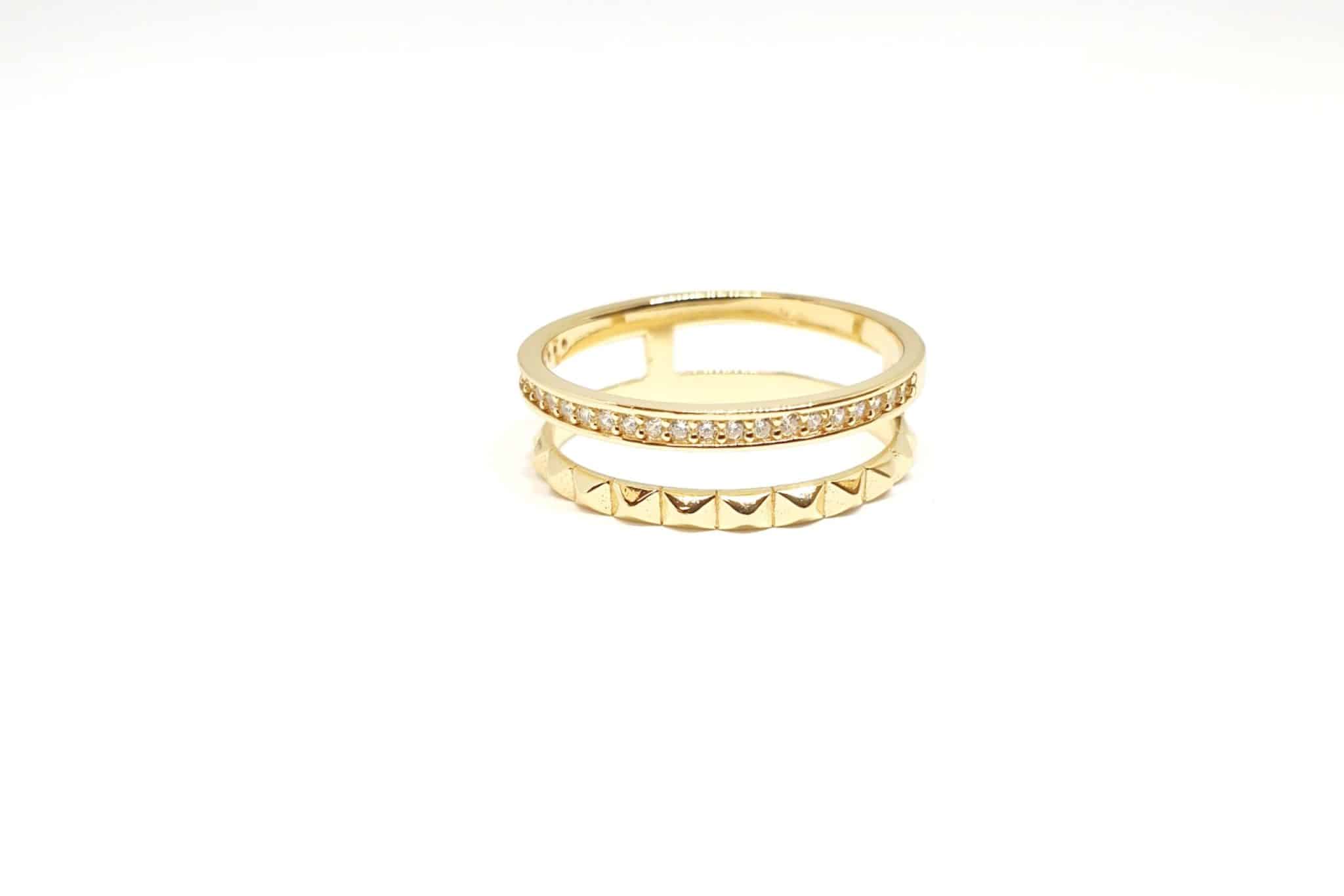 Anillo doble rock glam oro - Thaiba